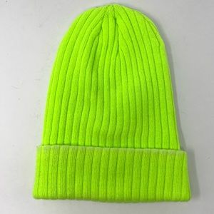 Accessories | Neon Green Knit Cap Nwot | Poshmark